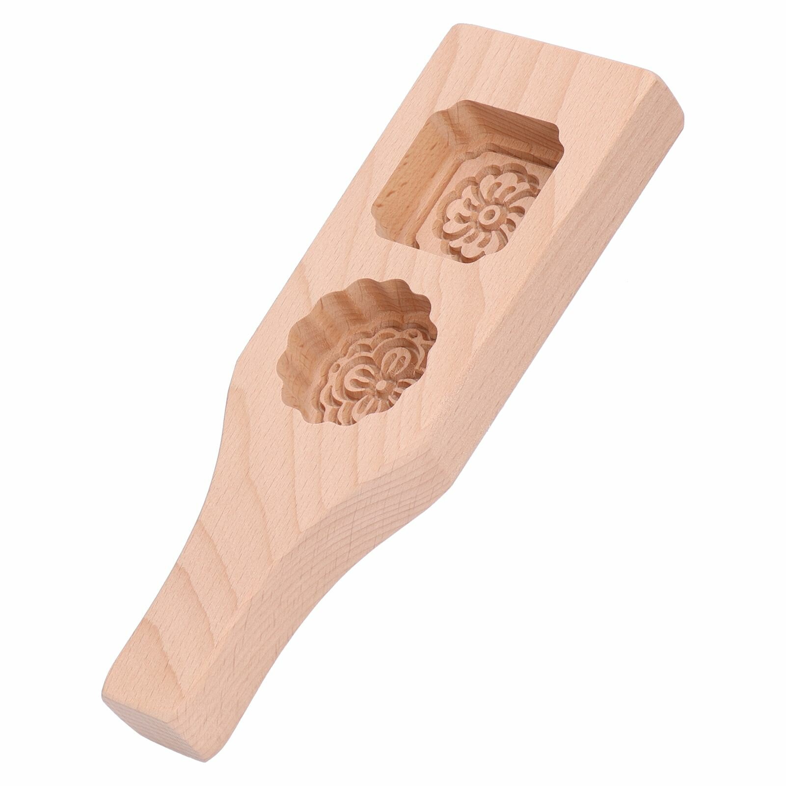 Форма для лунного кекса с 2 отверстиями в китайском стиле, деревянная форма для выпечки кондитерских изделий ручной работы для домашнего использования (2 отверстия)