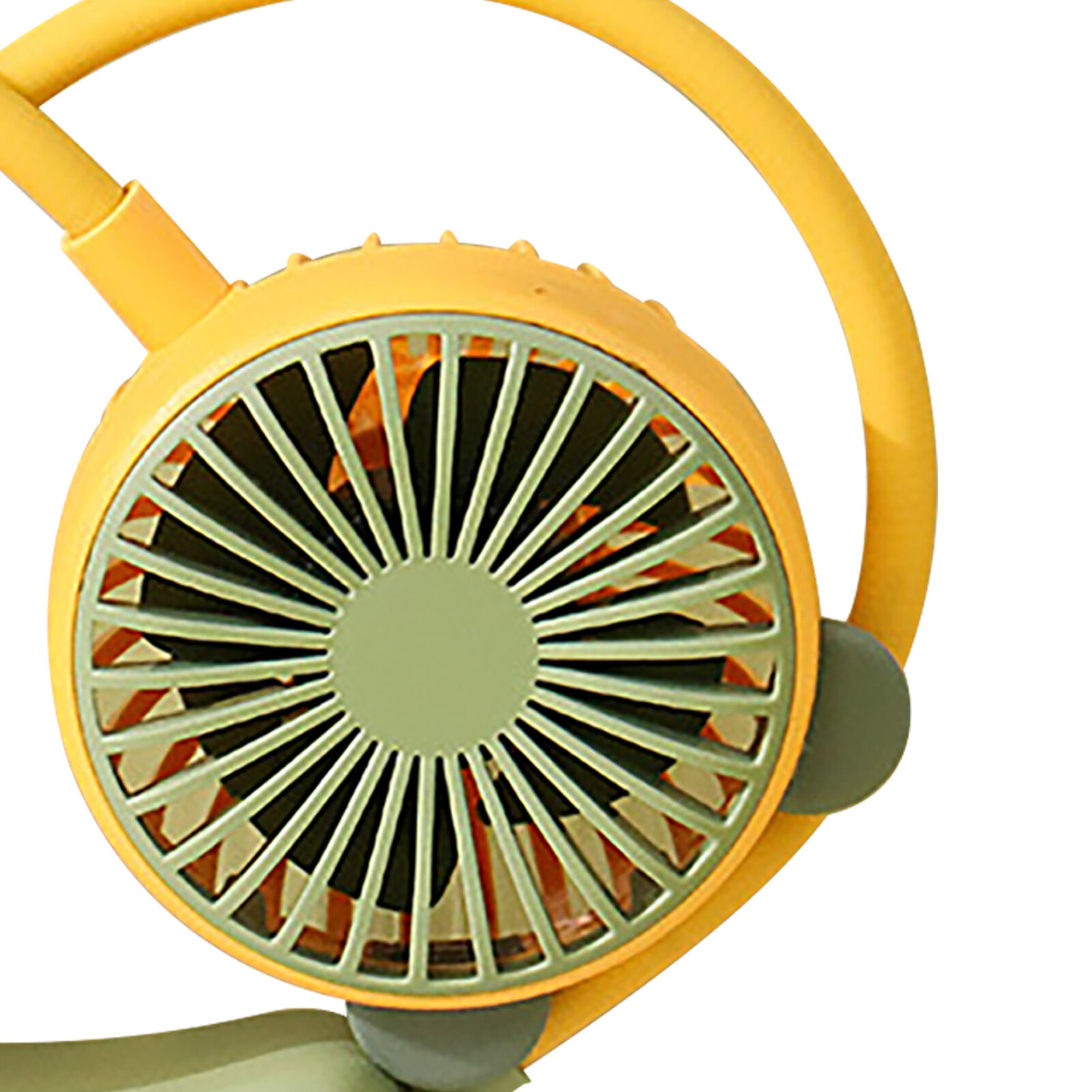 Портативный шейный вентилятор Гибкий носимый USB перезаряжаемый мини-подвесной вентилятор без рук для офисных путешествий Желтый