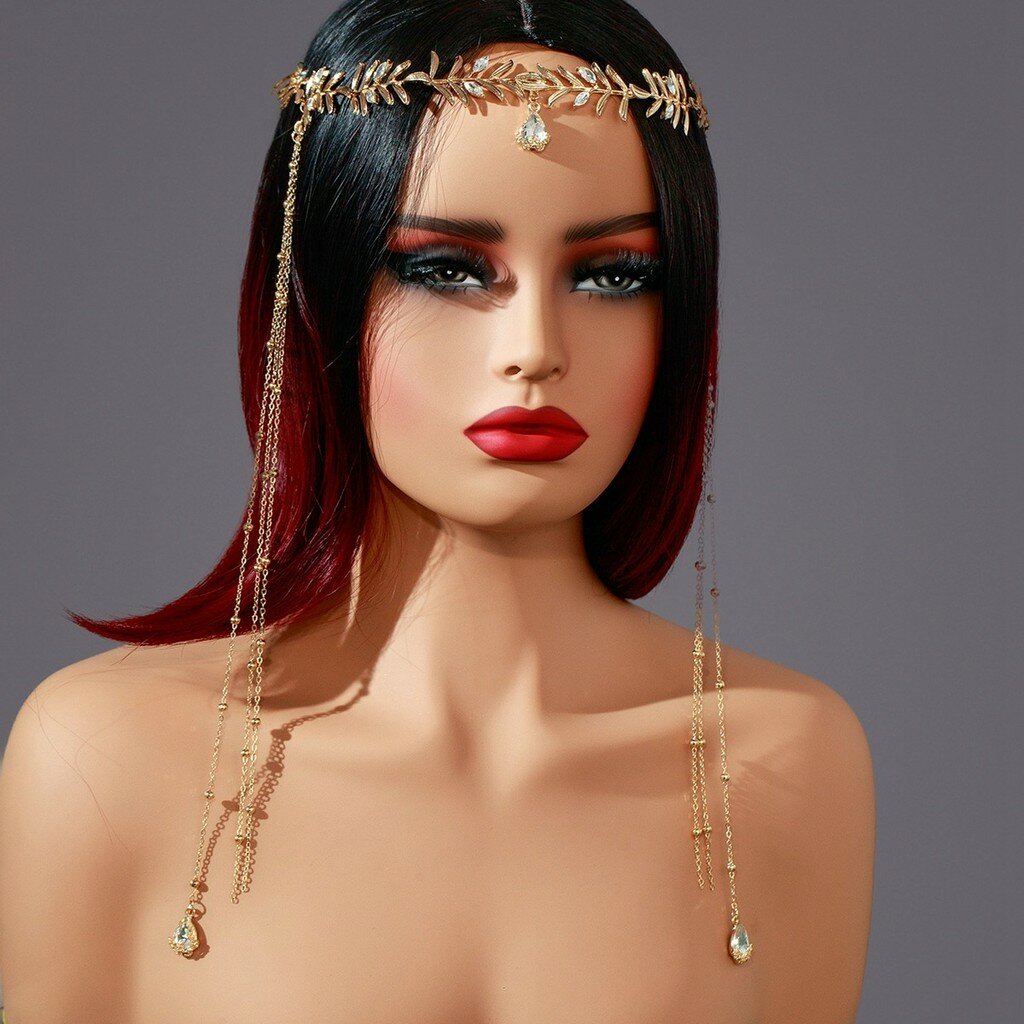 Аксессуар для головы мода симуляция драгоценный камень украшение листовидный дизайн для женщин белый