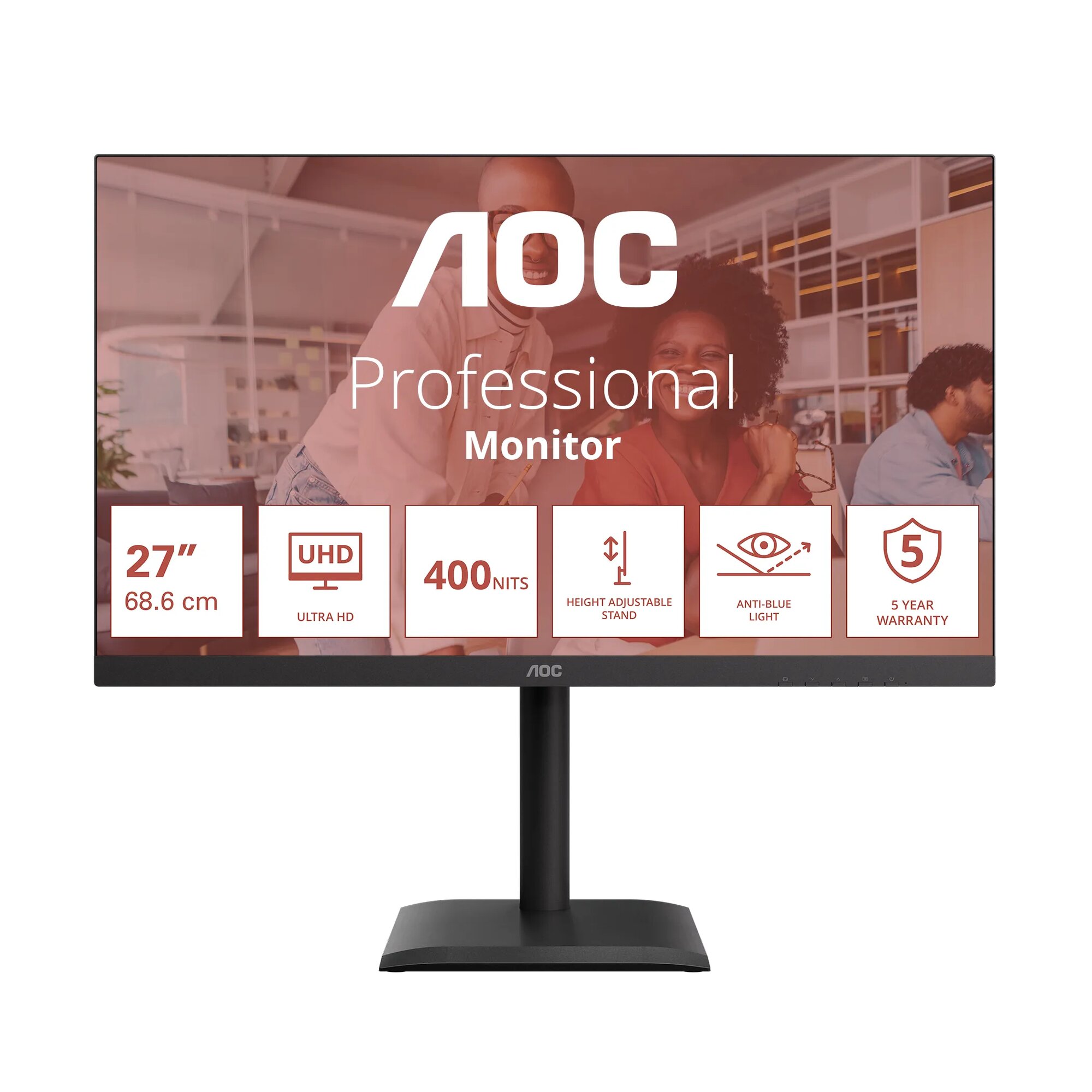 Монитор AOC U27E4CV, 27 дюймов, IPS, разрешение 4K 3840×2160, USB-C
