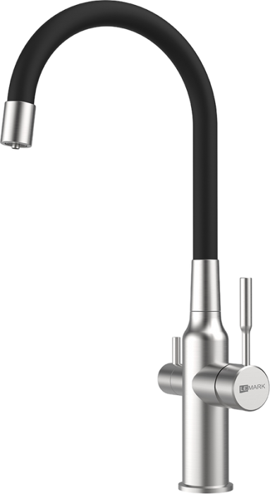 Смеситель для кухни Lemark Expert LM5083S-Black сталь, черный