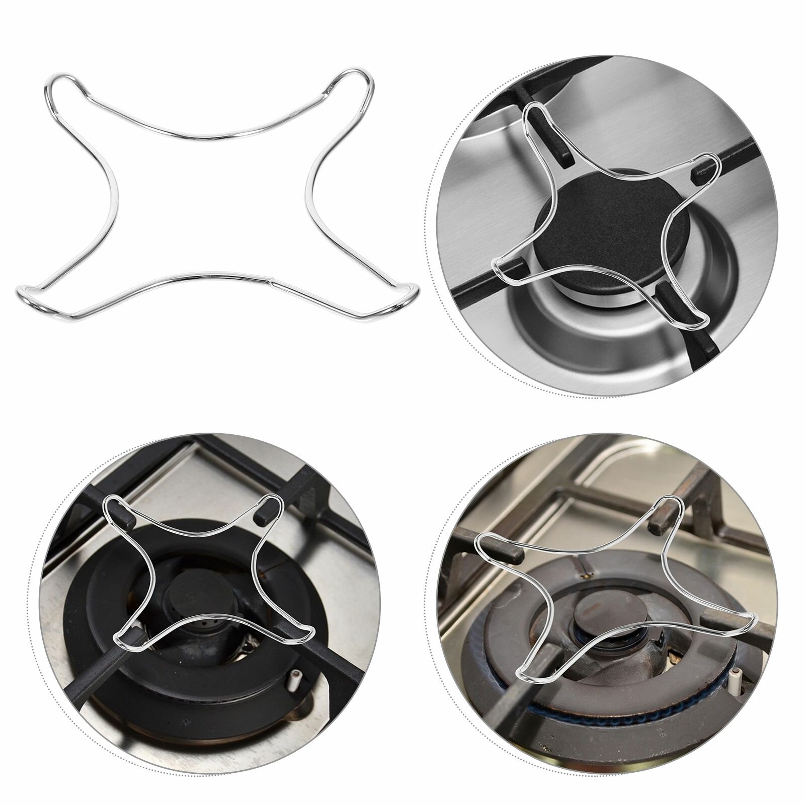 Вспомогательная Подставка Для Газовой Плиты, Нержавеющая Сталь, Легко Чистить, Устойчивая Конструкция, 1Пакет