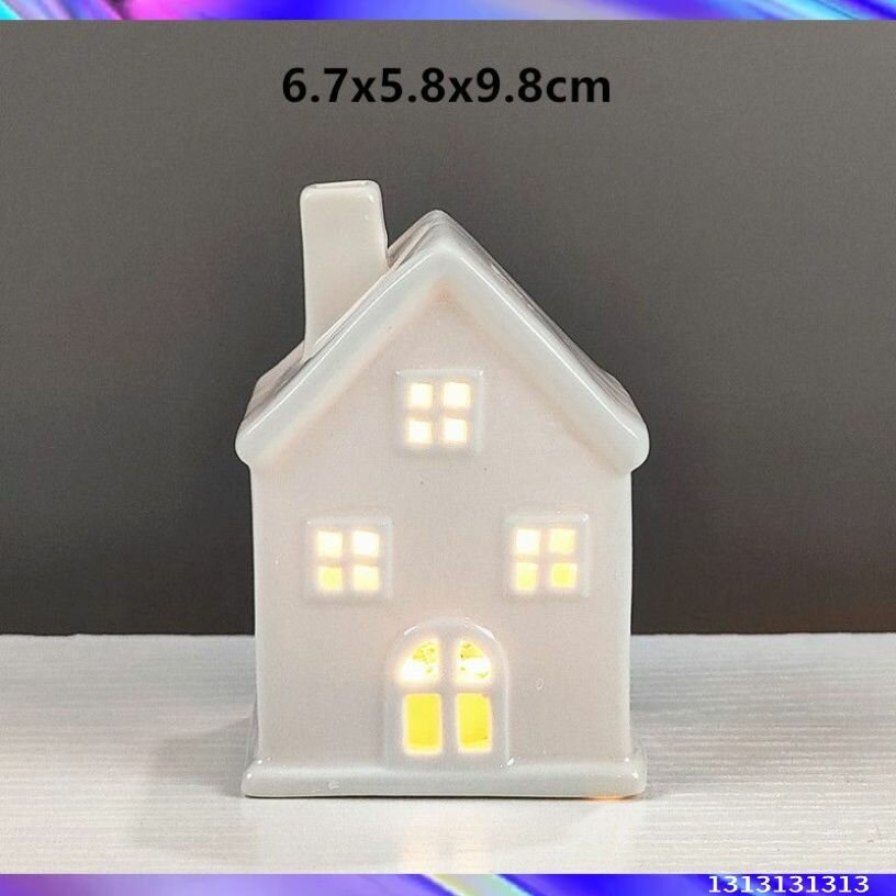 Фарфоровый домик с подсветкой эксклюзивный новогодний из коллекции New Year