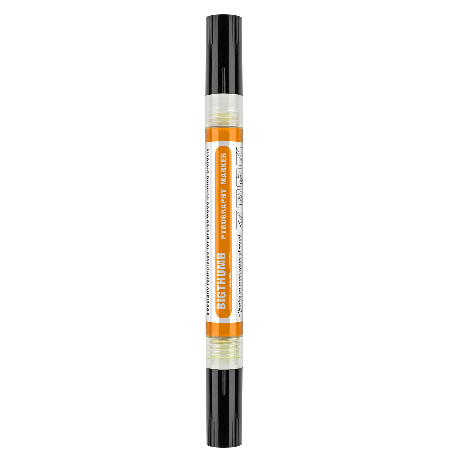 Ручка для калиграфии на дереве с горелкой безопасный инструмент для обжига для самодельных проектов рисования на дереве чернового карандаша двусторонняя наконечник с косым наконечником 1 мм и круглым наконечником 3 мм 1 шт