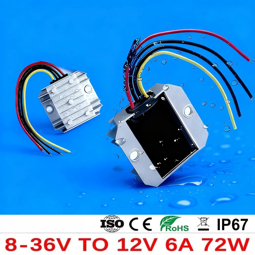 8-36 В до 12 В 6 А повышающий понижающий преобразователь, стабилизатор напряжения, регулятор питания для автомобилей, солнечный