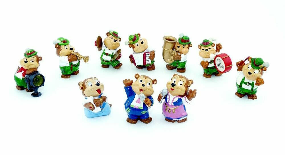Серия Медведи-музыканты полная серия из киндер сюрприза 1995 год, 10 штук Оригиналы игрушек, фигурок