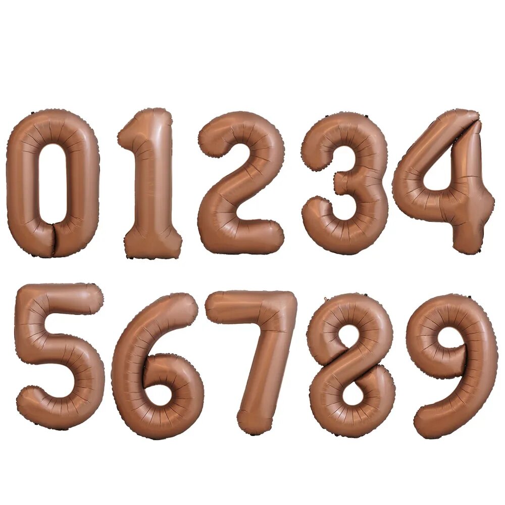 Воздушный шар 32 дюймов с цифрами для праздника Коричневый, Chocolate Color, Number 4