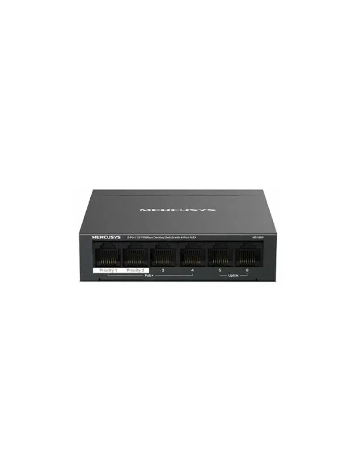 Коммутатор Mercusys MS106P 6-Port 10/100Mbps Desktop Switch with 4-Port PoE+