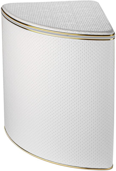Корзина для белья Geralis PWG-U белая, золото, угловая