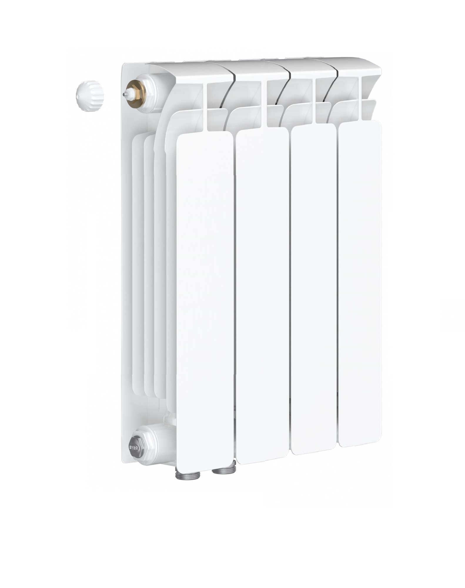 Радиатор биметаллический RIFAR Base Ventil 500, 04 секции, Нижнее подключение левое (BVL), цвет белый