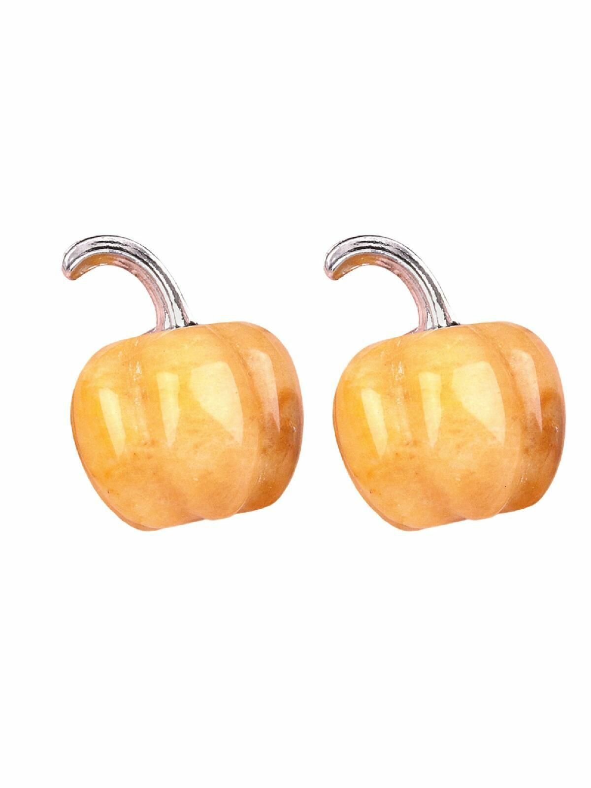 Статуэтка,2 камня-статуэтки тыквы, мини-резная статуэтка тыквы, украшение из целебного камня-топаз