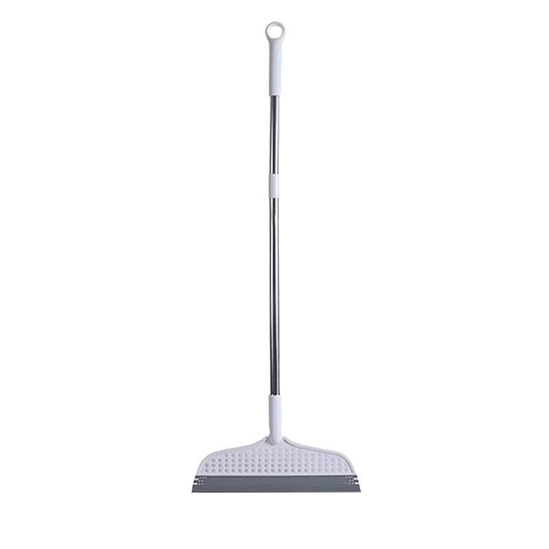 Металлическая щетка силиконовая для уборки пола с длинной ручкой, 1/2 дюйм, для ванной комнаты, 135 см длина, 30 см ширина рабочей части, 1 шт, белый цвет, силиконовый материал