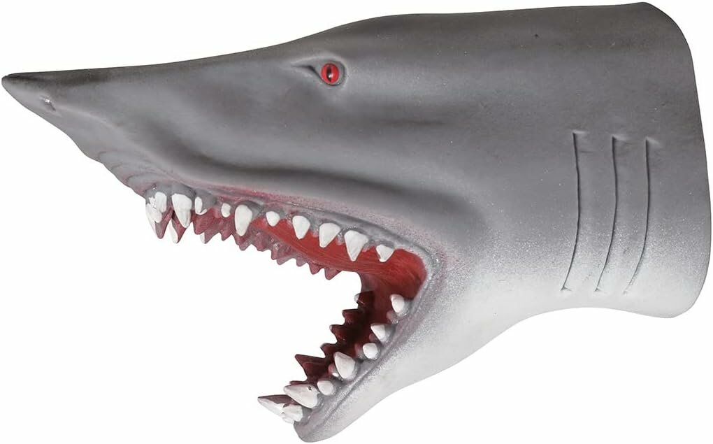 (серая) Игрушка на руку Акула / Игрушка перчатка (игрушка в ванную)