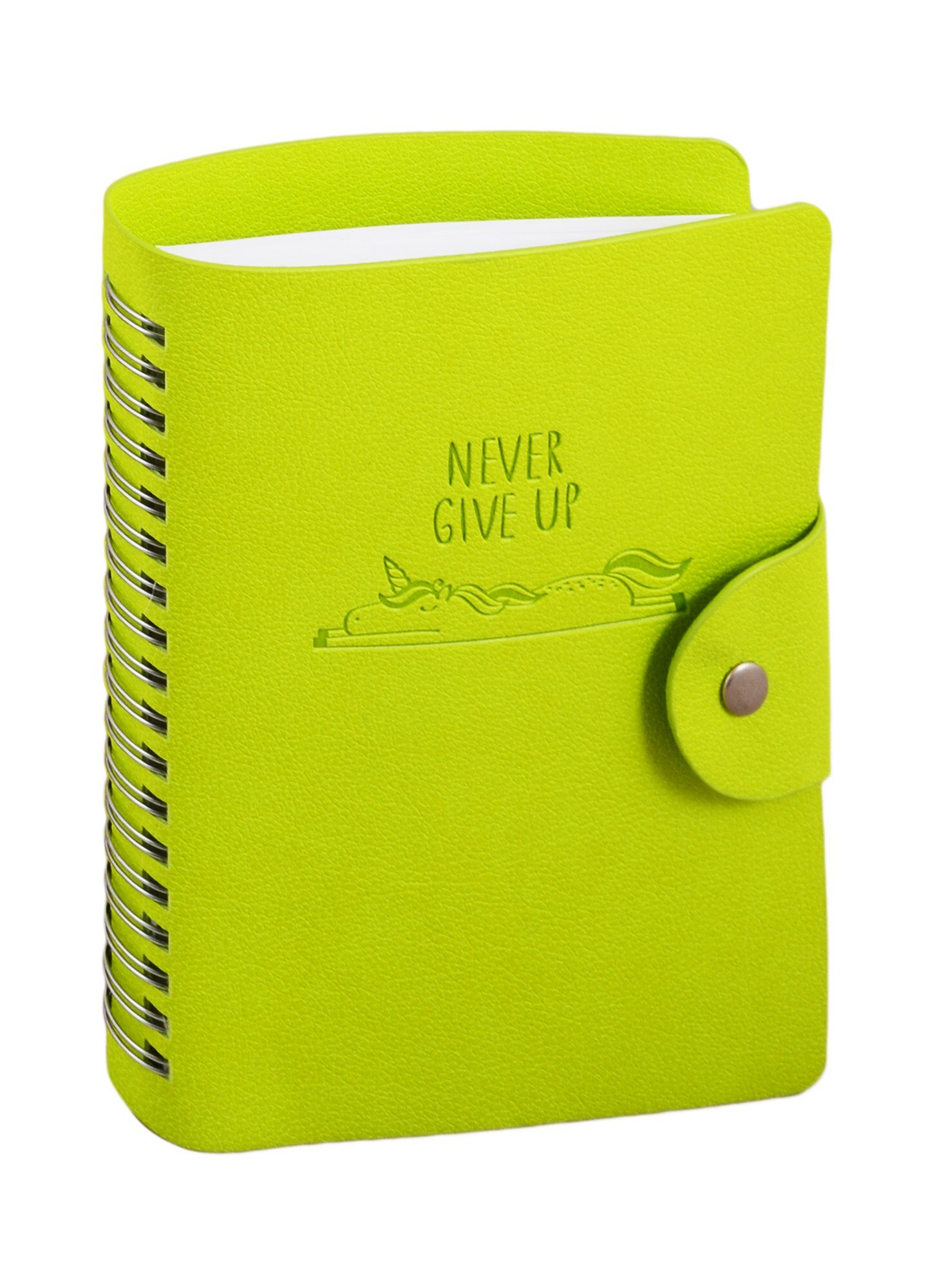 Ежедневник недат. А6+ 96л 120*170 "Unicorn" зеленый, иск. кожа, интегр. перепелет, блинт. тиснение, ляссе