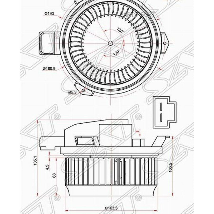 Мотор отопителя салона (Левый руль) Ford Mondeo 14-19 от официального дистрибьютора, SAT, артикул ST5201308