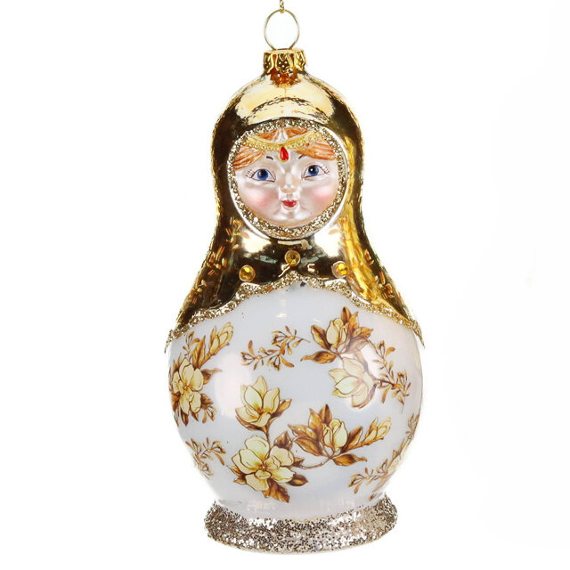 Стеклянная елочная игрушка Матрешка Устинья - Russian Doll 14 см, Goodwill, TR19204-1