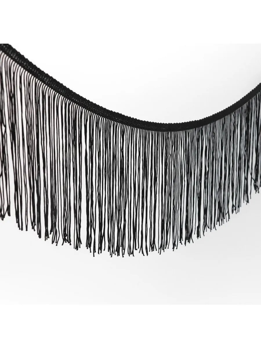 Тесьма декоративная «Бахрома», 150 мм, 5 ± 0,5 м, цвет чёрны