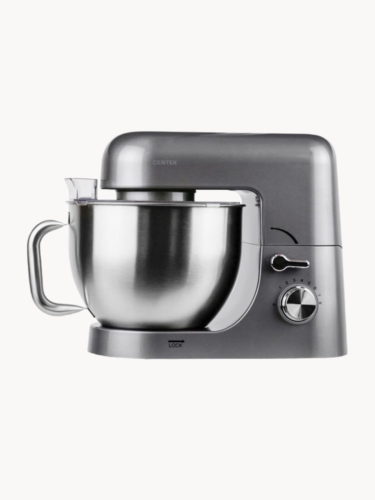 Планетарный миксер CENTEK CT-1151, нержавеющая сталь, 1600Вт, 5 л, 8 скоростей