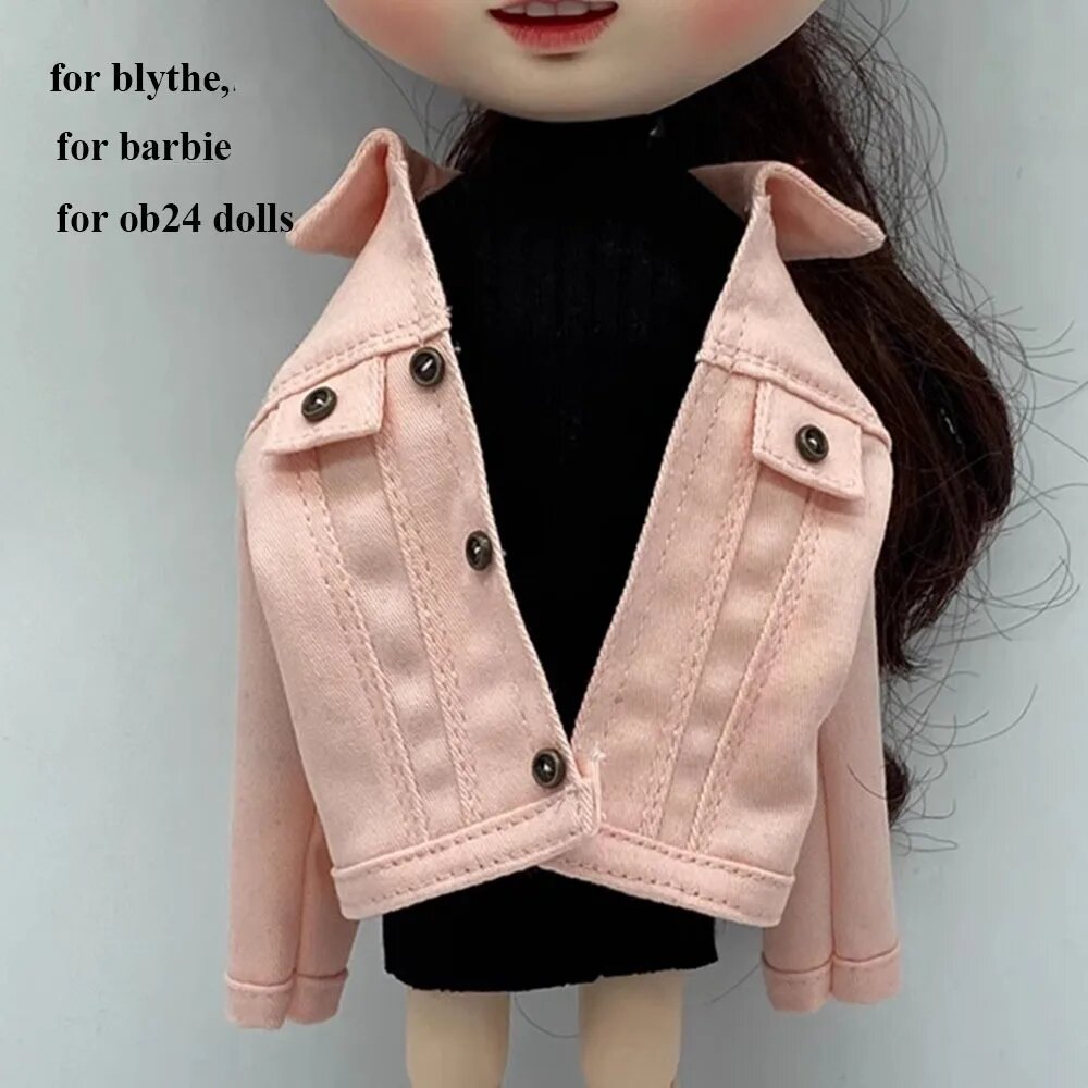 Розовая джинсовая куртка для Blythe, Barbie, OB24