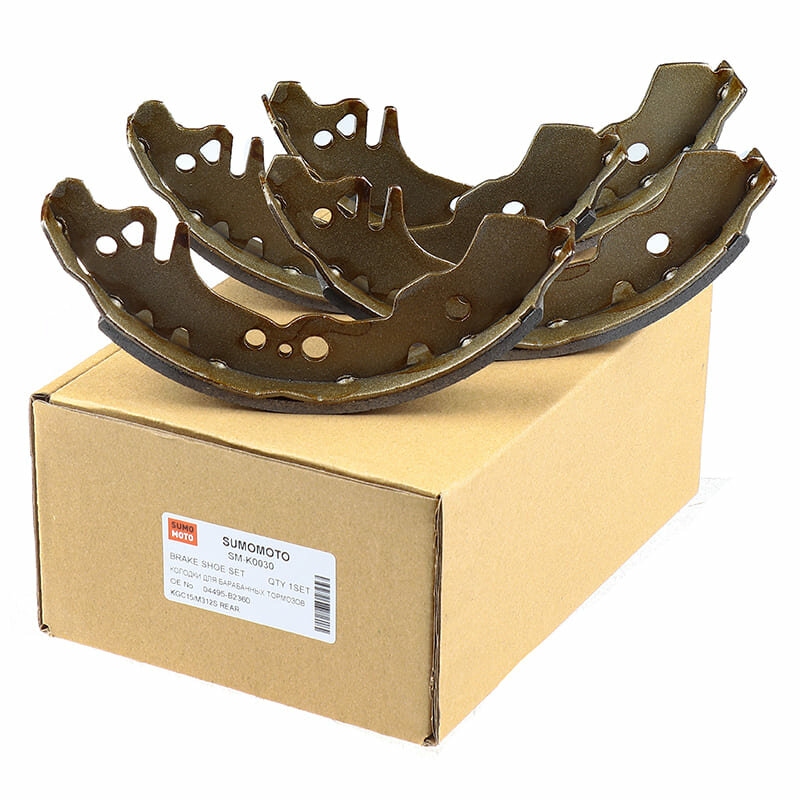 Колодки тормозные барабанные задние SM-K0030 SUMOMOTO; OEM 04495-B2360; Toyota KGC15/M312S