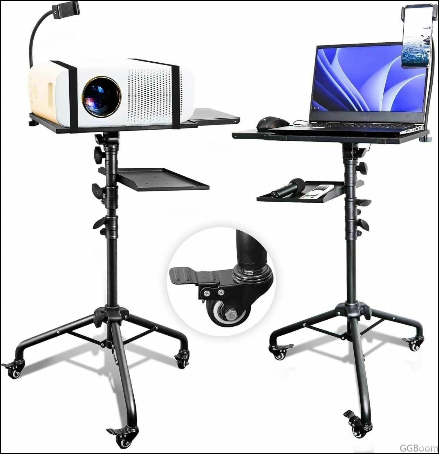 Эксклюзивная стойка с вращением для ноутбуков и проекторов, грузоподъемностью 10 кг: высота регулируется в диапазоне 66140 см, также предназначена для планшетов и нотных изданий.-