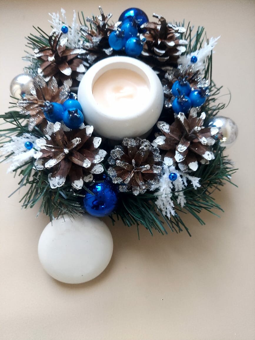 Новогодняя композиция "Северное сияние " МВЛ Дизайн, ручная работа, в подарочной упаковке