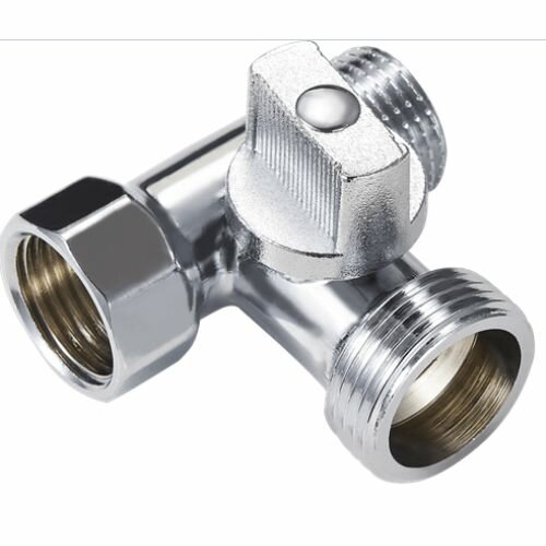 Кран шаровой 1/2" х 3/4" х 1/2" для подключения санитарных приборов, хром ZEGOR