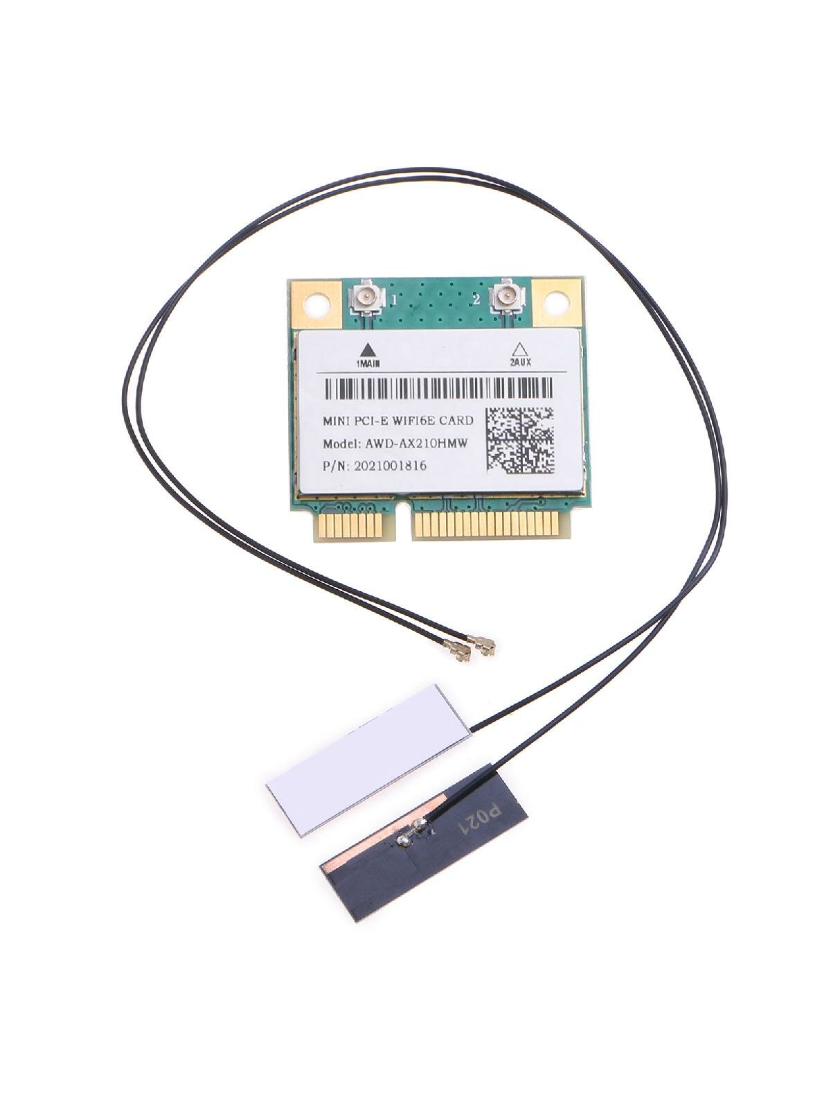 AX210HMW WiFi 6E Mini PCI-E Wifi Card Dual Band 2.4G/5G Wireless Adapter 802.11ax BT 5.2 for w/ External Antenna for Win