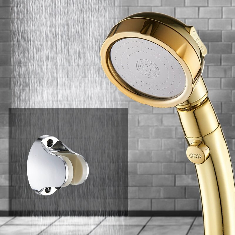 Душевая лейка с регулируемым давлением для смесителя в ванной, сверхмощная ручная лейка для душа. Золотой нагнетатель с