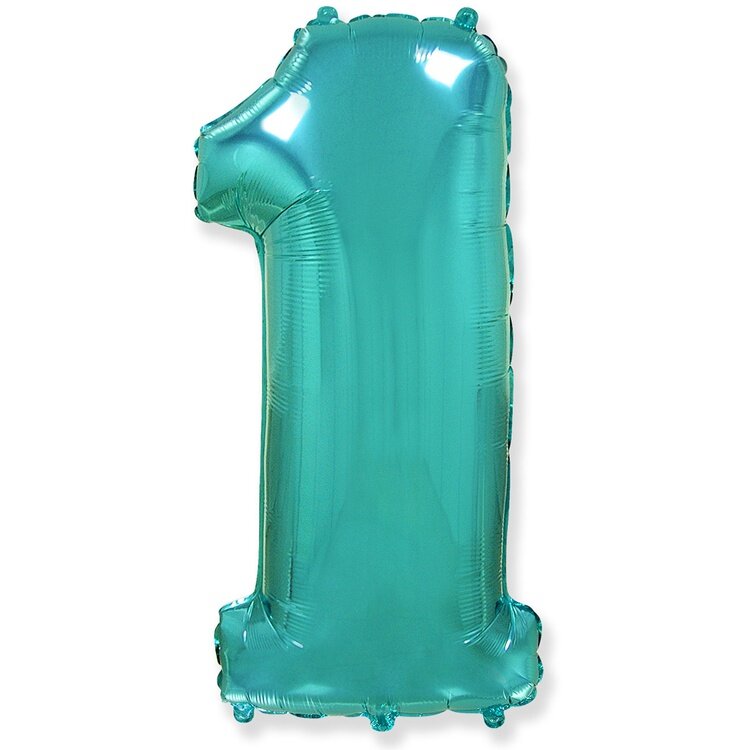 Воздушный шар цифра 1, 40" Tiffany, фольгированный