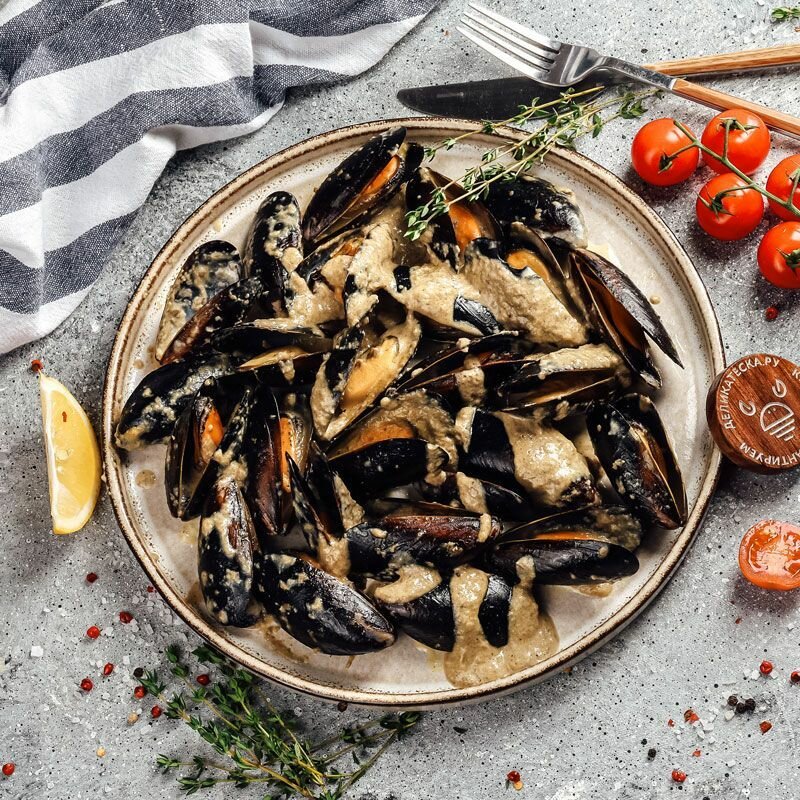 Мидии в грибном соусе с трюфелем от Шефа 500г