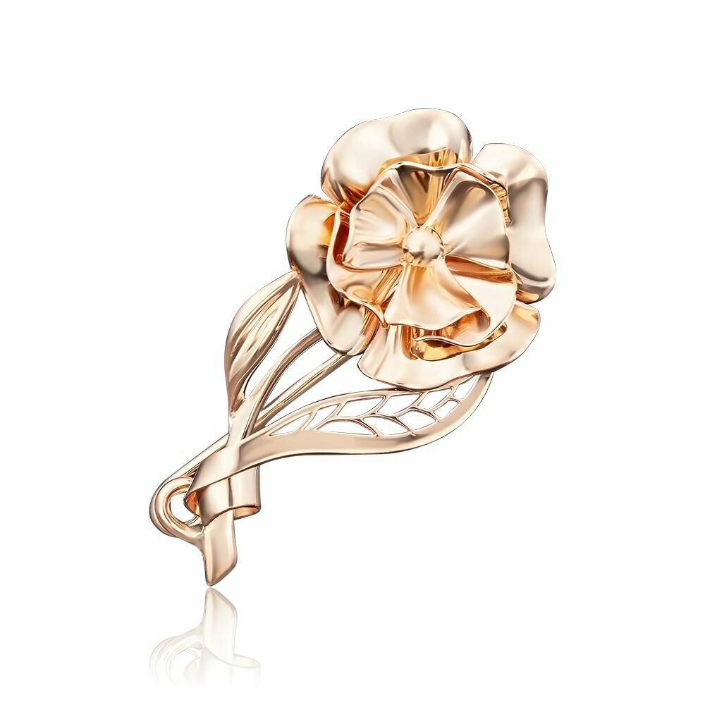 Брошь, красное золото, 585 проба