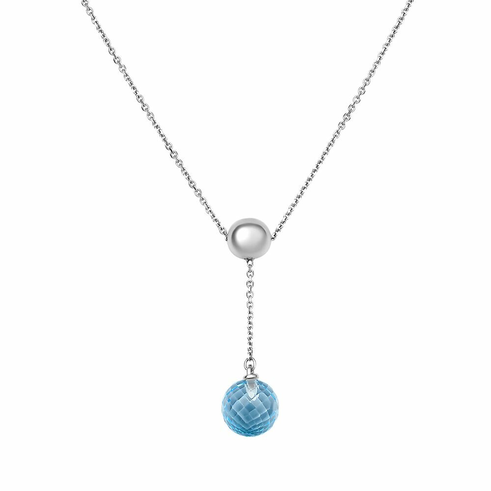 Колье, белое золото, 585 проба, родирование, топаз