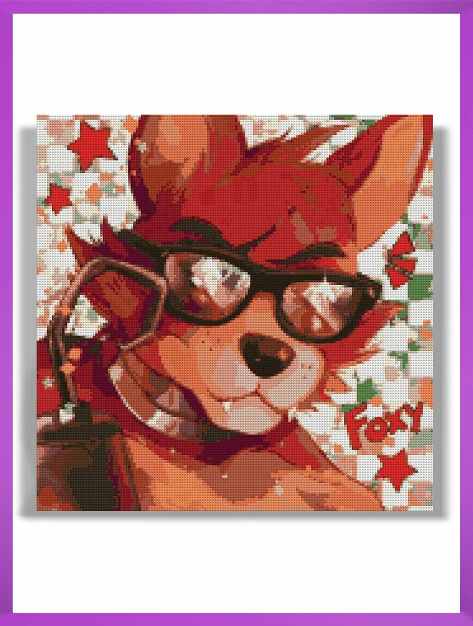 Алмазная мозаика на подрамнике - вышивка - FNAF Foxy 40х40