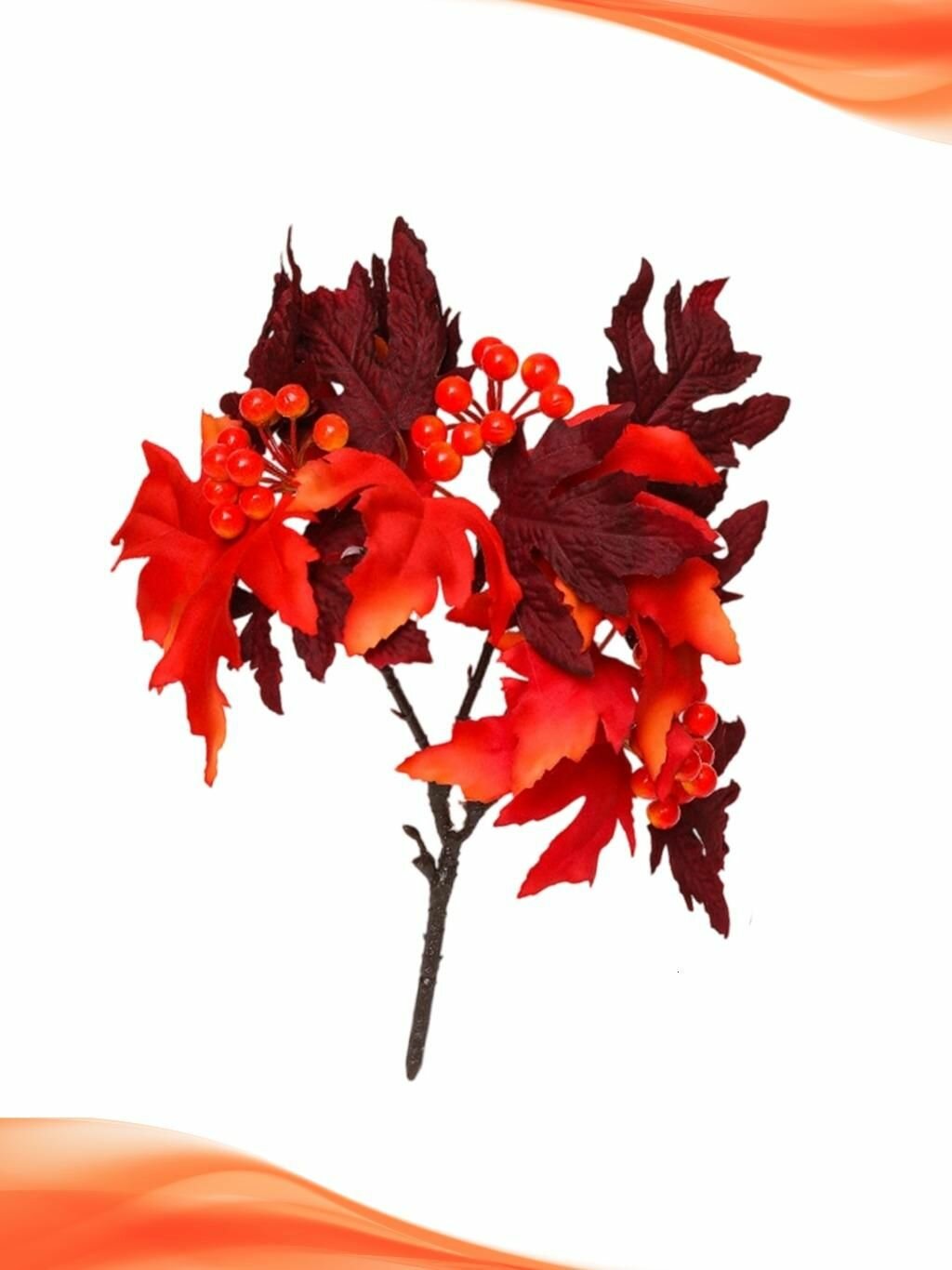 Шёлковый осенний декор для дома, красный