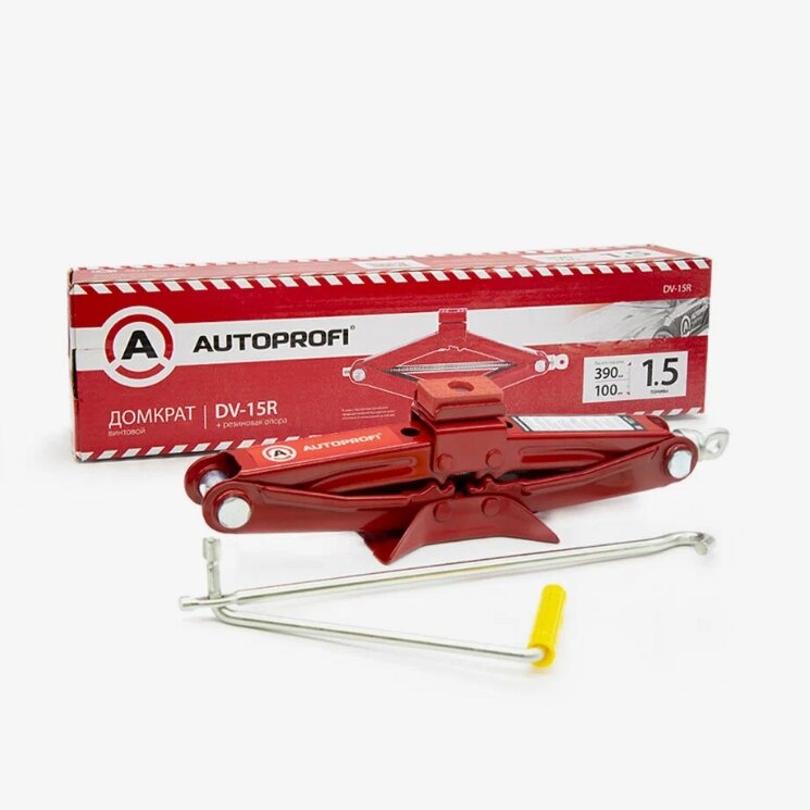 Домкрат Autoprofi ромбовидный с резиновой опорной частью 1,5 тонны 1/8 DV-15R