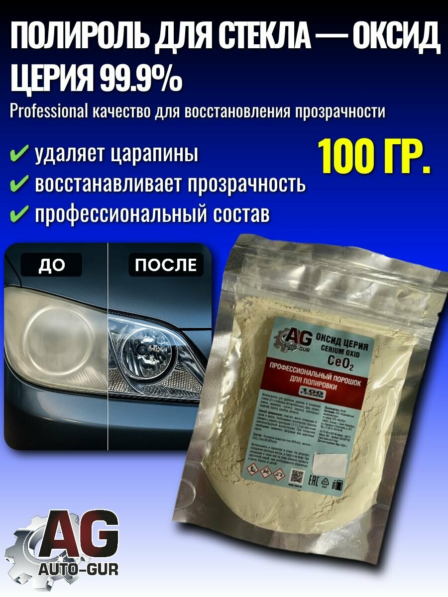 Полироль стекол Оксид Церия 99.9% (Ce02)Professional (100 гр.)