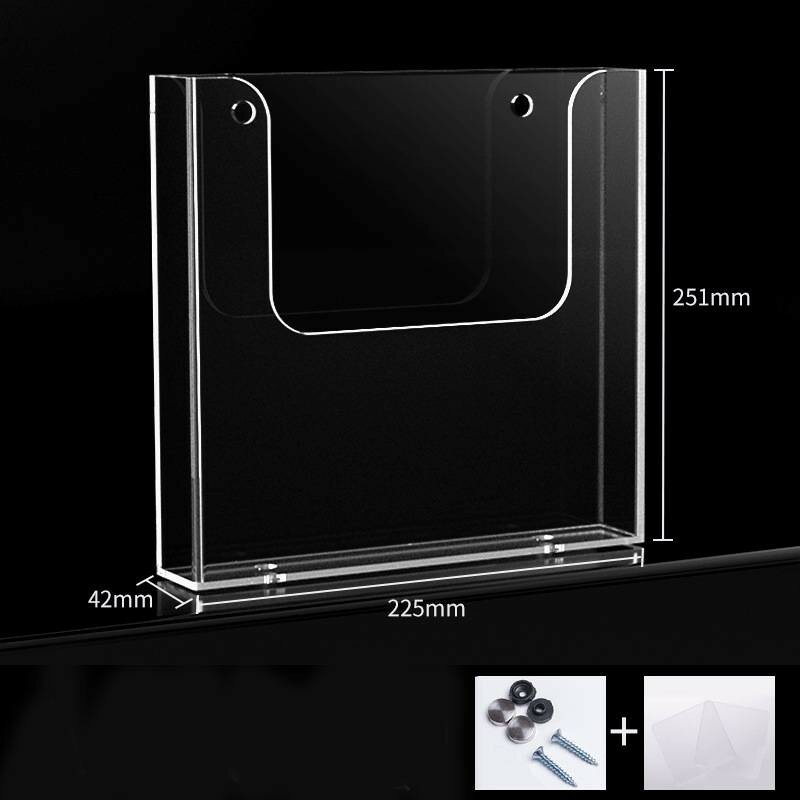 Настенный держатель для документов clear acrylic a4 a5, с клеем и винтами, a4