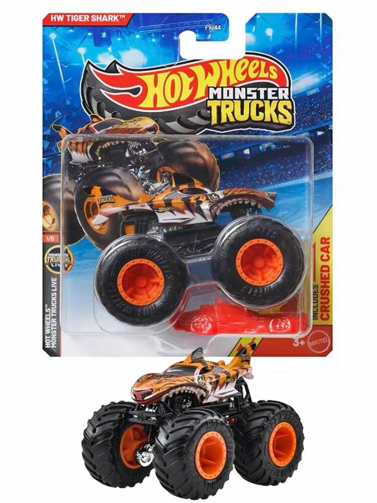 Машинка Mattel Hot Wheels Monster Trucks (Монстр трак)2026 FYJ44 HW Tiger Shark