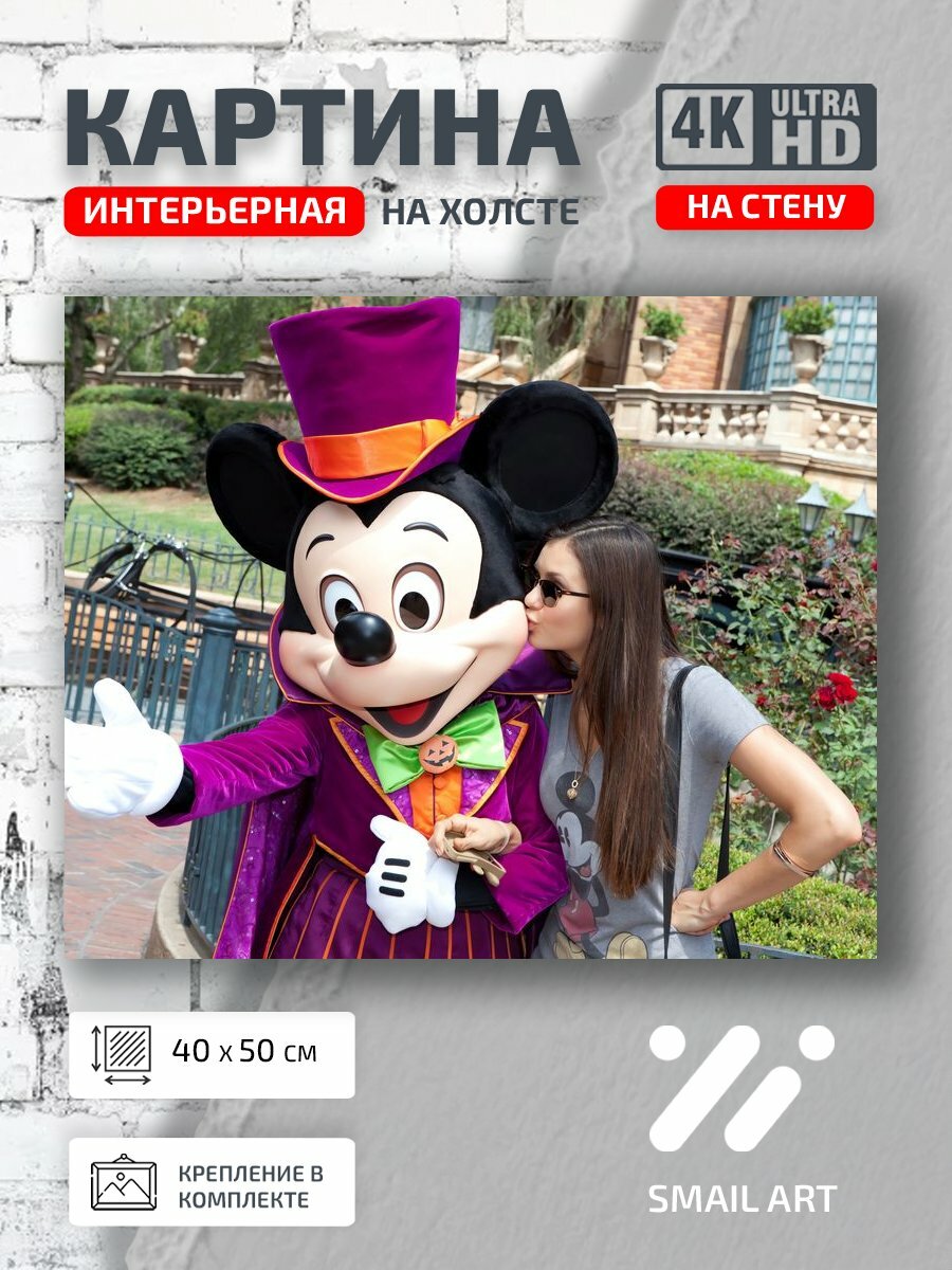 Картина на холсте интерьерная 40 на 50 на стену Микки-Маусом Portrait для салона красоты