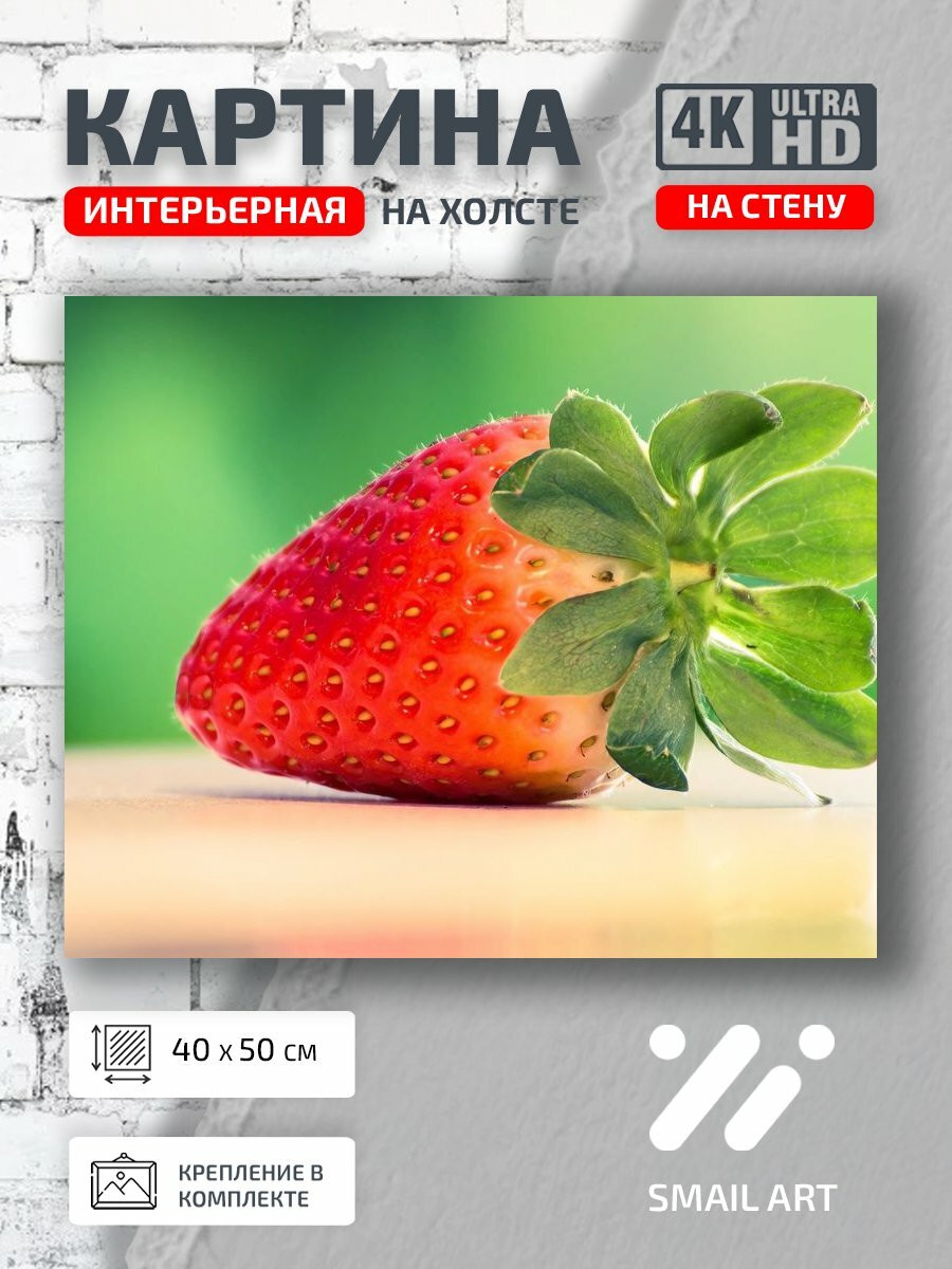 Картина на холсте интерьерная 40 на 50 на стену Ягода Food для студии кулинария интерьер