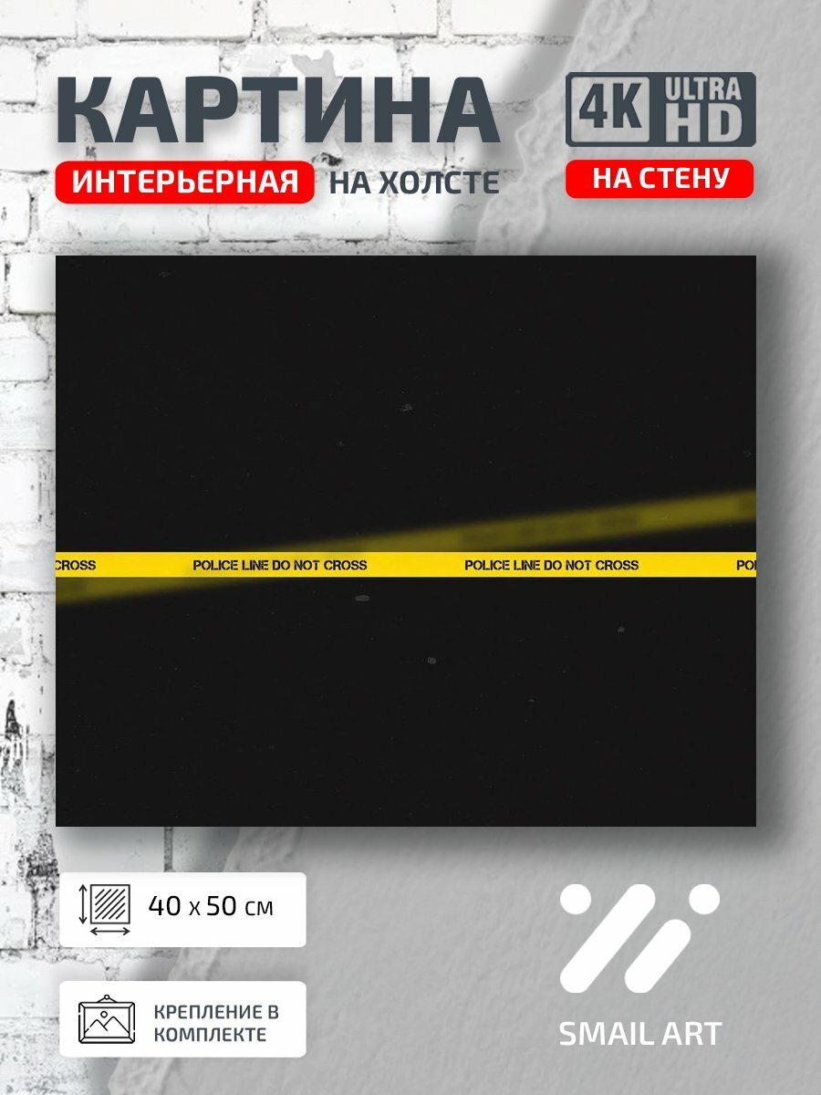 Картина на холсте интерьерная 40 на 50 на стену Полиции line для спальни атмосфера интерьер