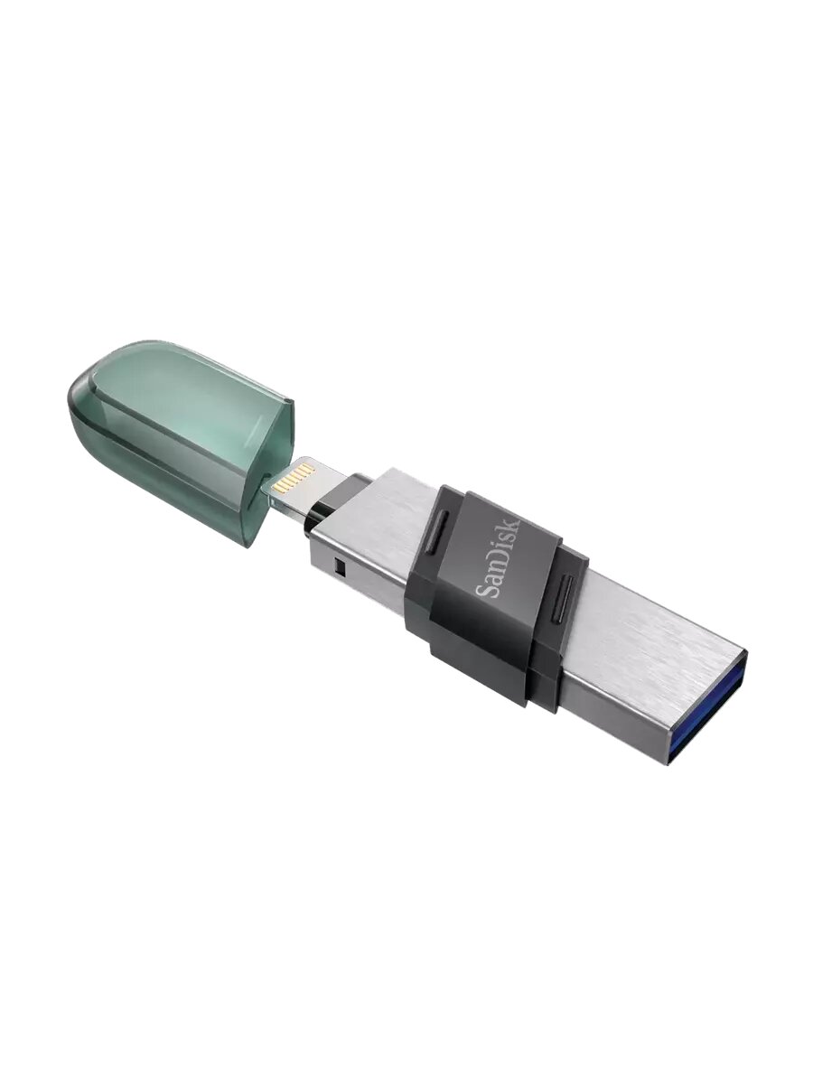 Флеш-накопитель SanDisk 128ГБ iXpand Flash Drive Flip, разъем USB-A/Lightning. Цвет: серебристый