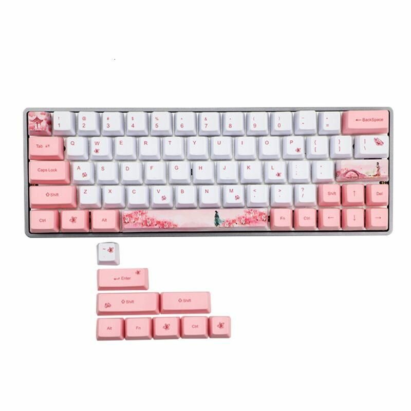 Сакура PBT Кейкапы для GH60 GK61 GK64