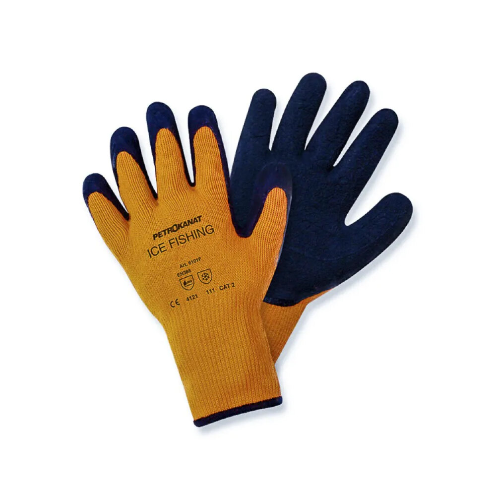 Перчатки Петроканат Ice Fishing, зимние, размер XL, ветрозащитные, с утеплением, чёрные/оранжевые