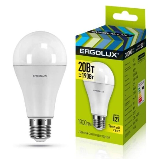 Светодиодная лампа Ergolux LED-A65-20W-E27-3K
