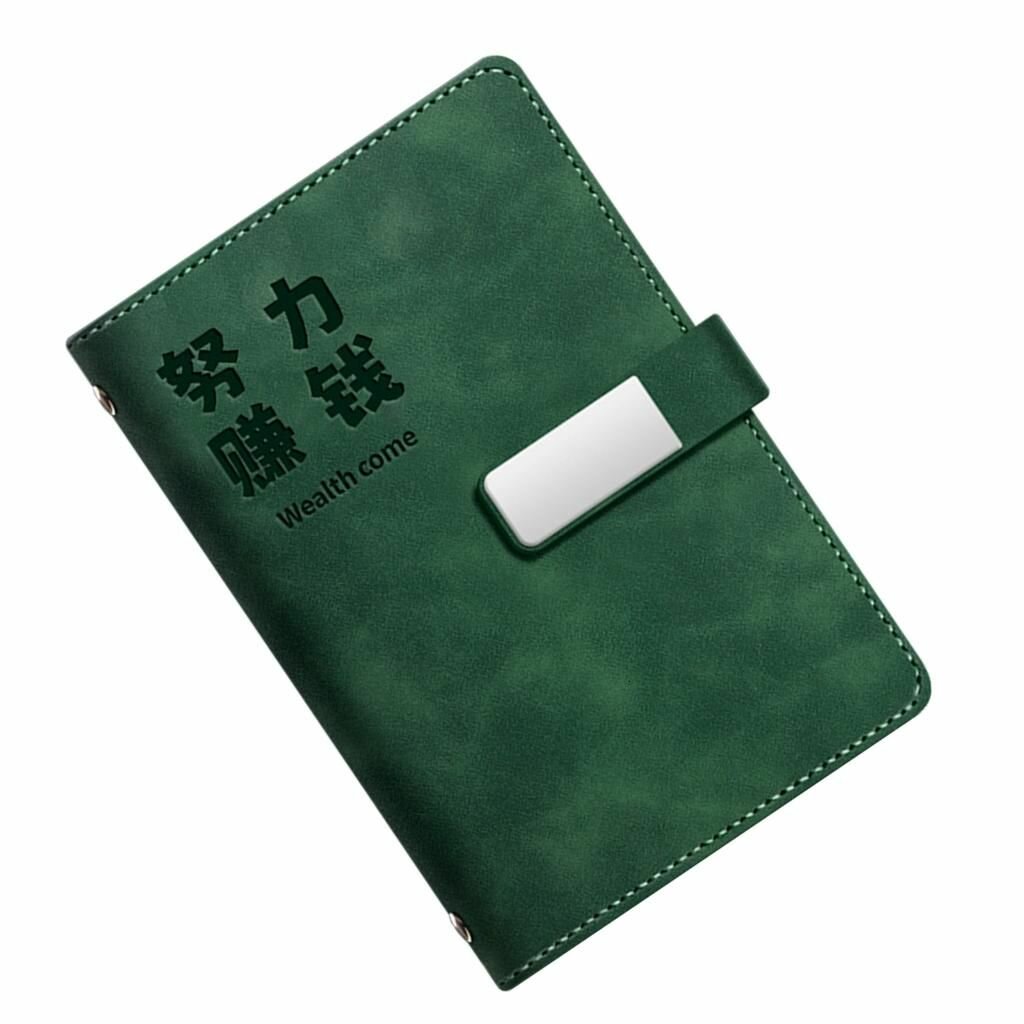 Кожаный бюджетный блокнот, Зеленый