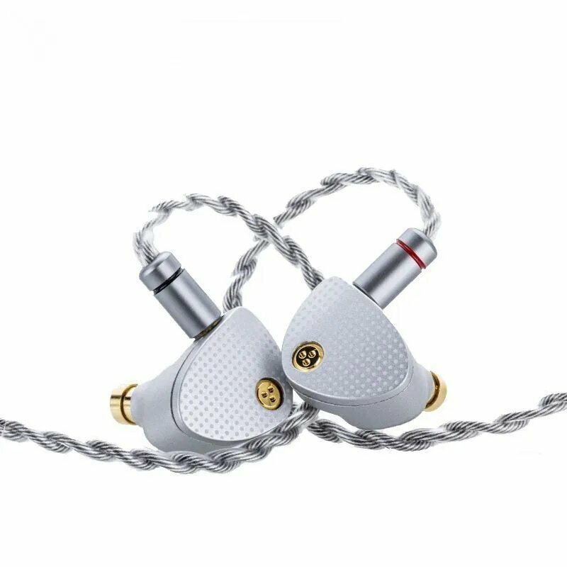 Наушники Hi-Fi Aria2, витой шнур, отсоединяемый кабель, серебристый