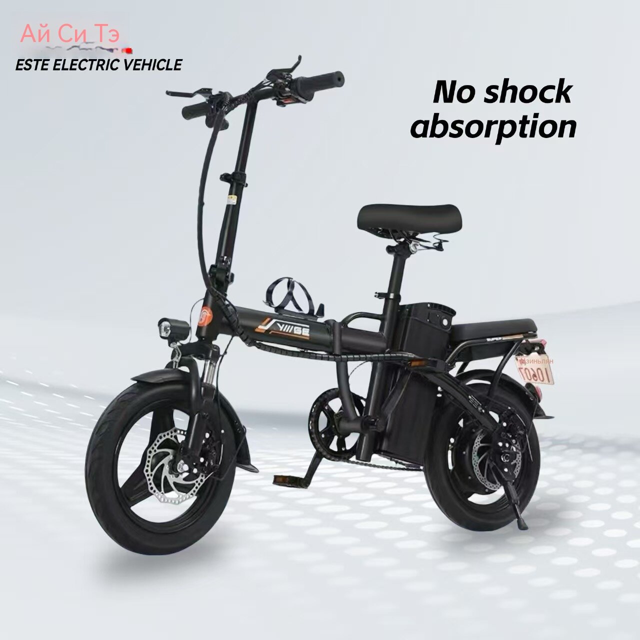 Электрический складной велосипед M-DING, черный, 48 В, с аккумулятором 10 А