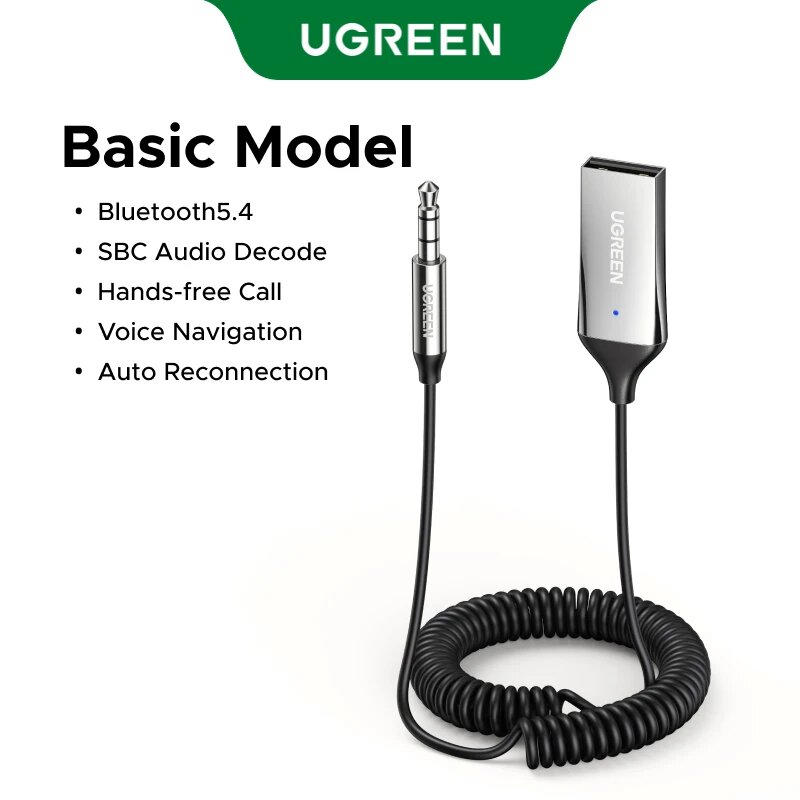 Беспроводной адаптер UGREEN Bluetooth 6.0 Bright Silver